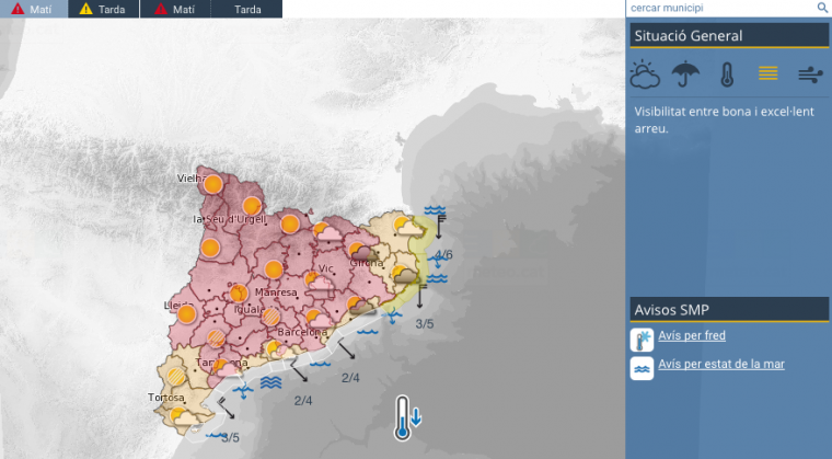 Avís de situació meteorològica de risc per fred extrem
